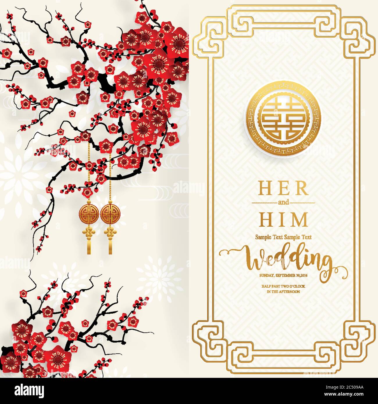 modèles de cartes d'invitation de mariage orientales chinoises avec ...