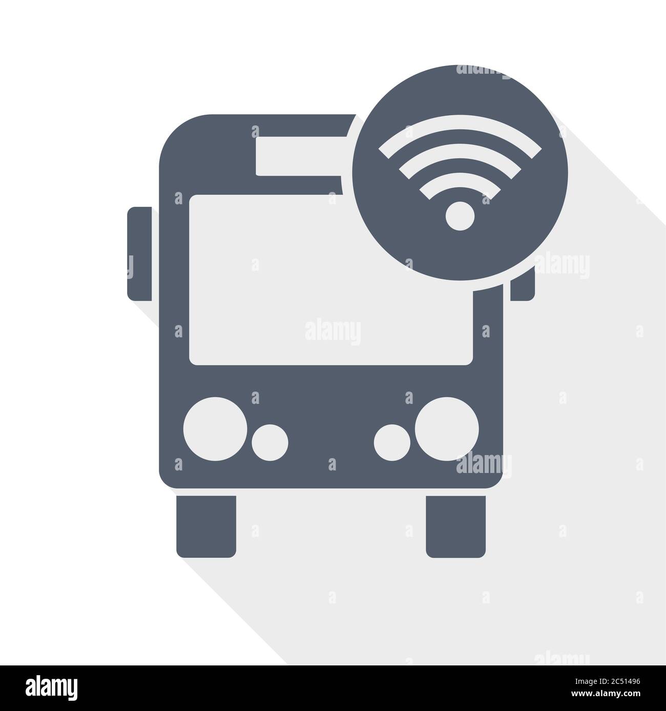 Bus avec wifi, symbole Internet, icône vecteur, illustration plate ...