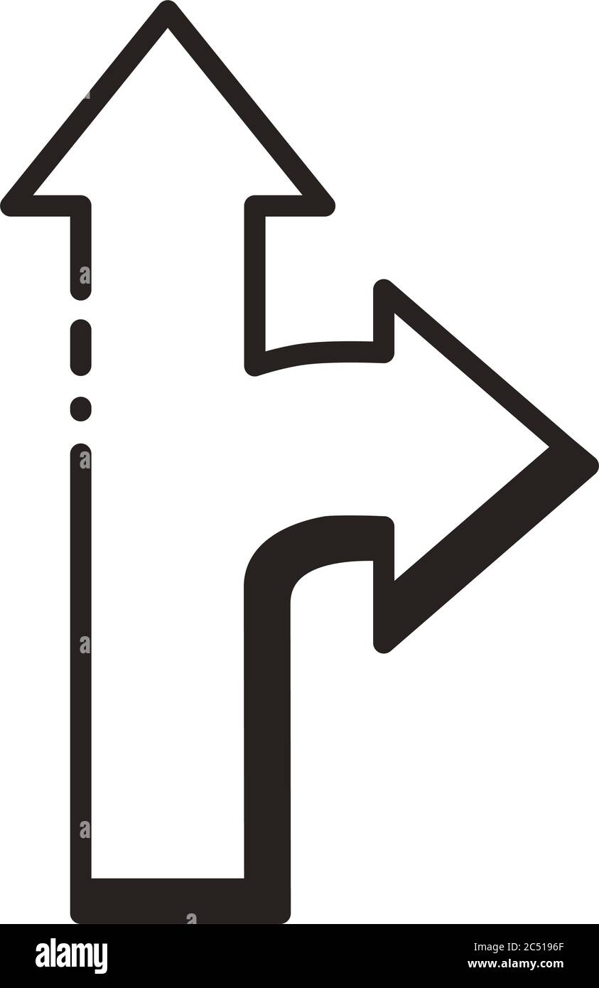 flèche vers le haut style de ligne de direction icône dessin d ...