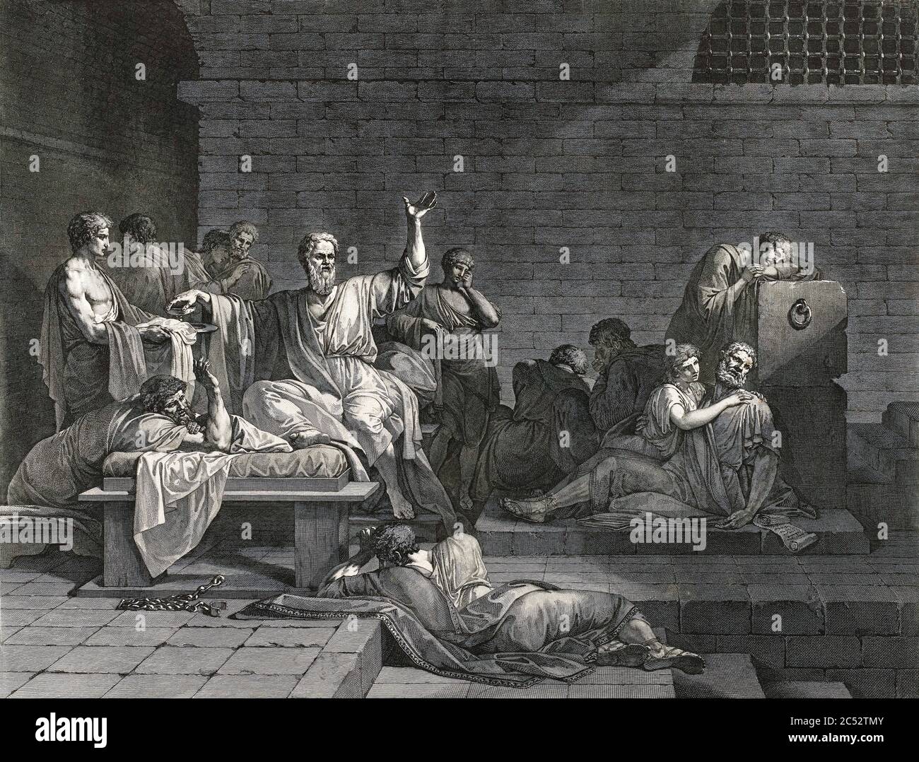 La mort de Socrates. D'une gravure de Jean François Pierre Peyron Photo ...