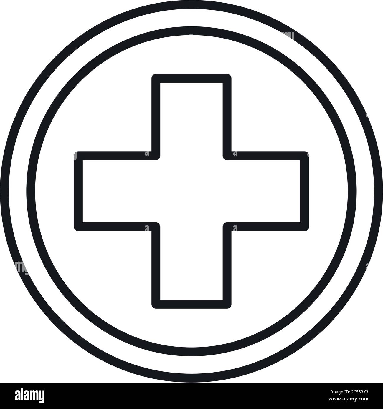 symbole en croix pour les soins médicaux et hospitaliers pictogramme ...