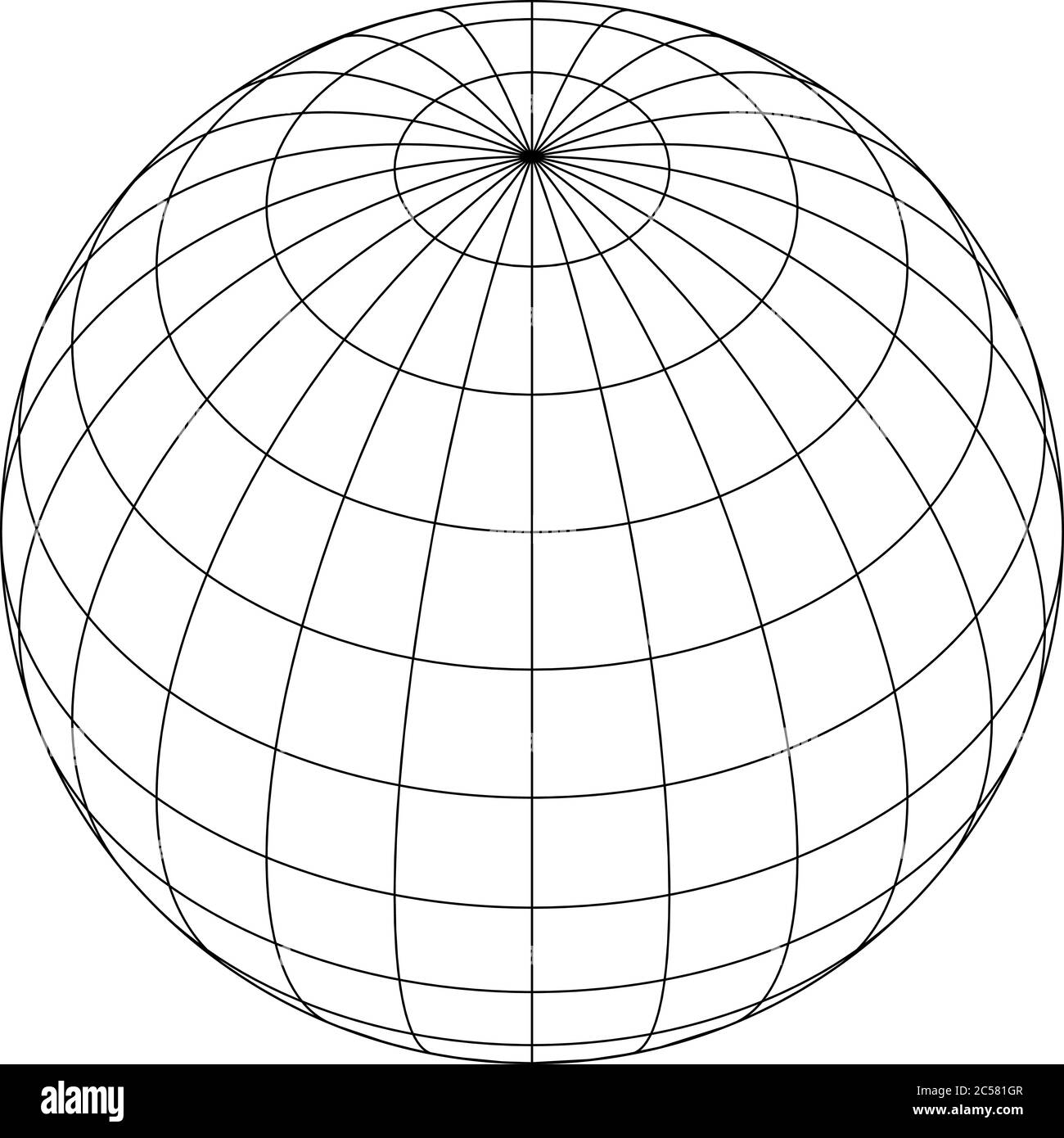 Planète Terre grille de globe de méridiens et parallèles, ou latitude ...