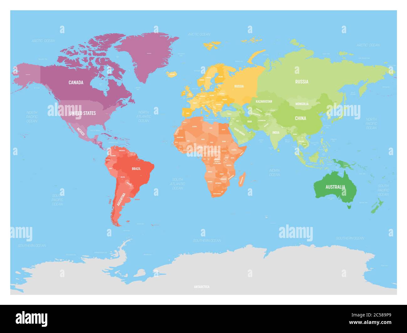 Cartes Du Monde Avec Pays Et Continents