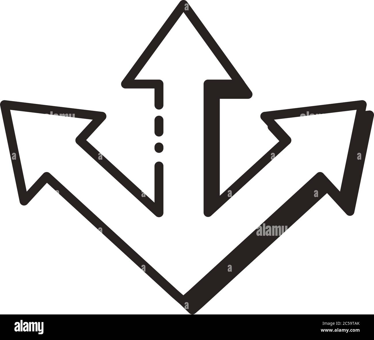 flèches multidirectionnelles style ligne icône vecteur illustration ...