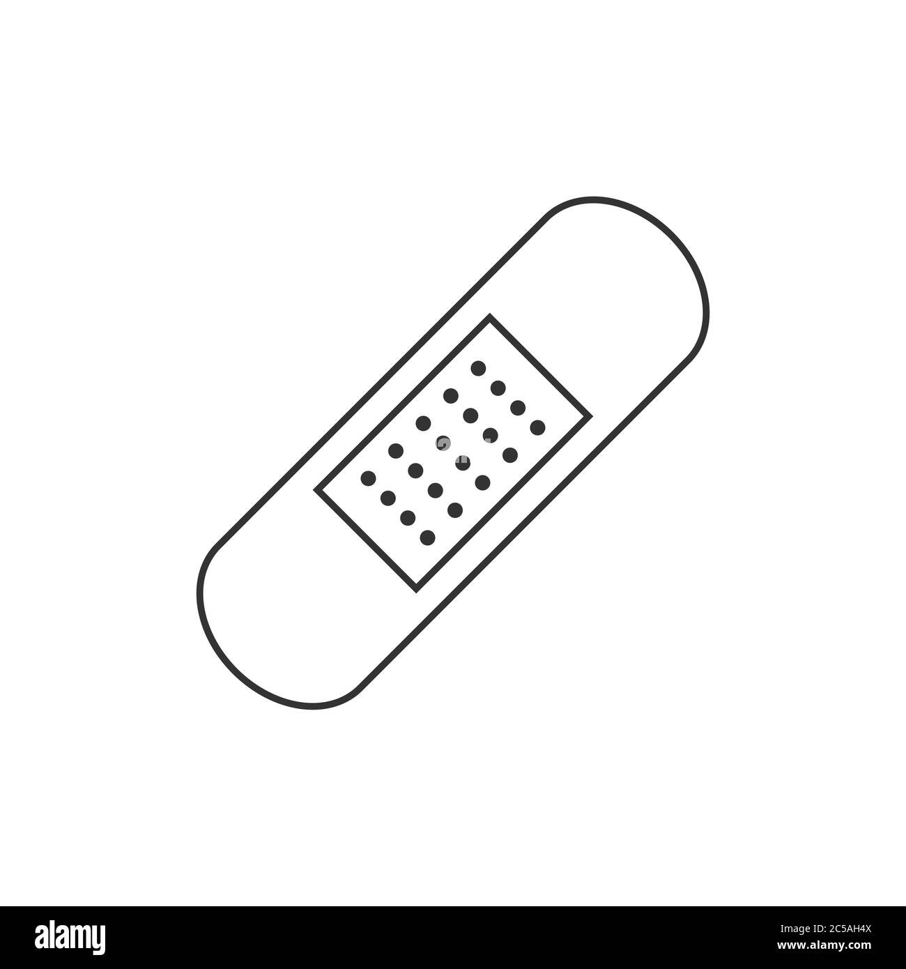 Icône de la ligne de plâtre. Symbole de bande adhésive. Panneau en ...