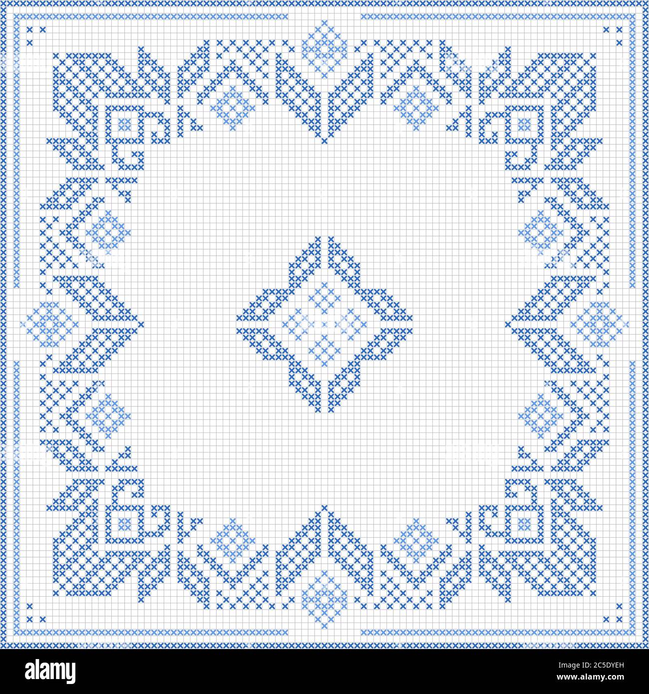 Motif point de croix de style scandinave. Conception traditionnelle ...