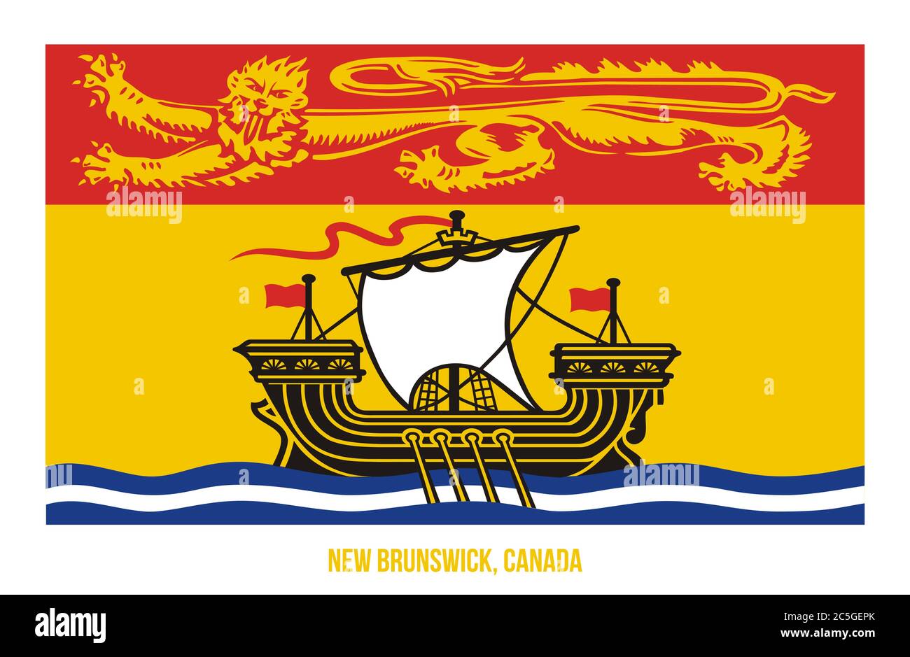 Drapeau du Nouveau-Brunswick Vector Illustration sur fond blanc ...