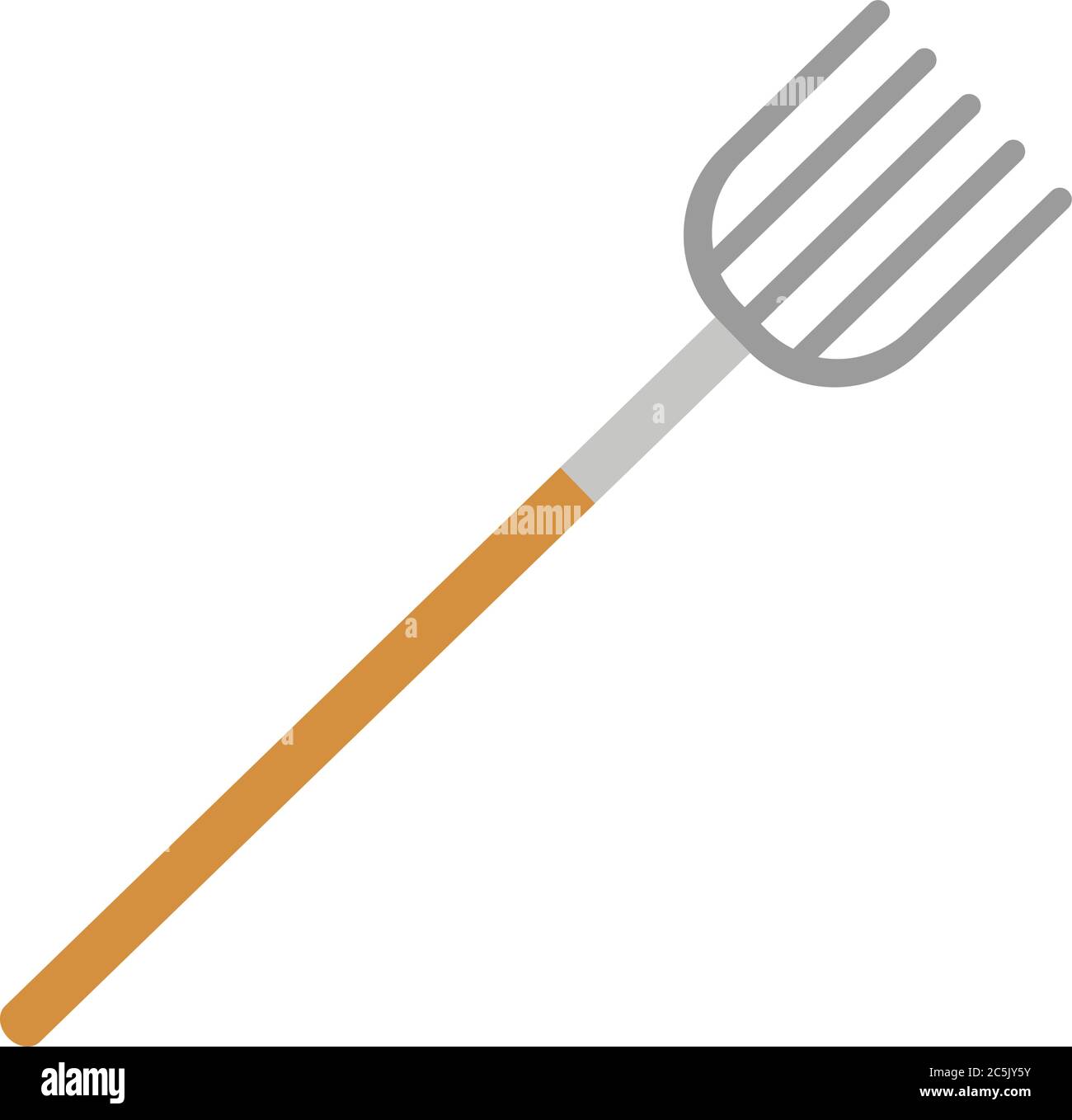 Icône de fourche de jardin, style dessin animé. Illustration des outils ...