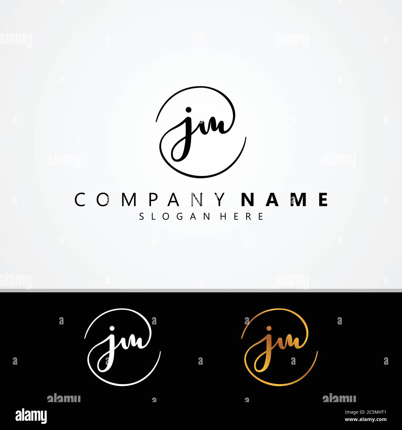 J M JM signature initiale symbole dessin vectoriel avec différentes ...