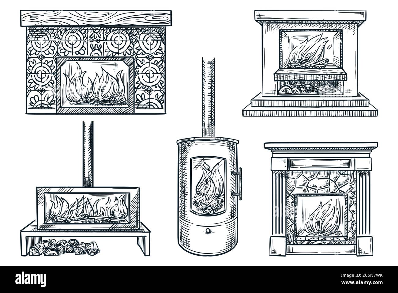 Vieille cheminée Banque d'images vectorielles - Alamy