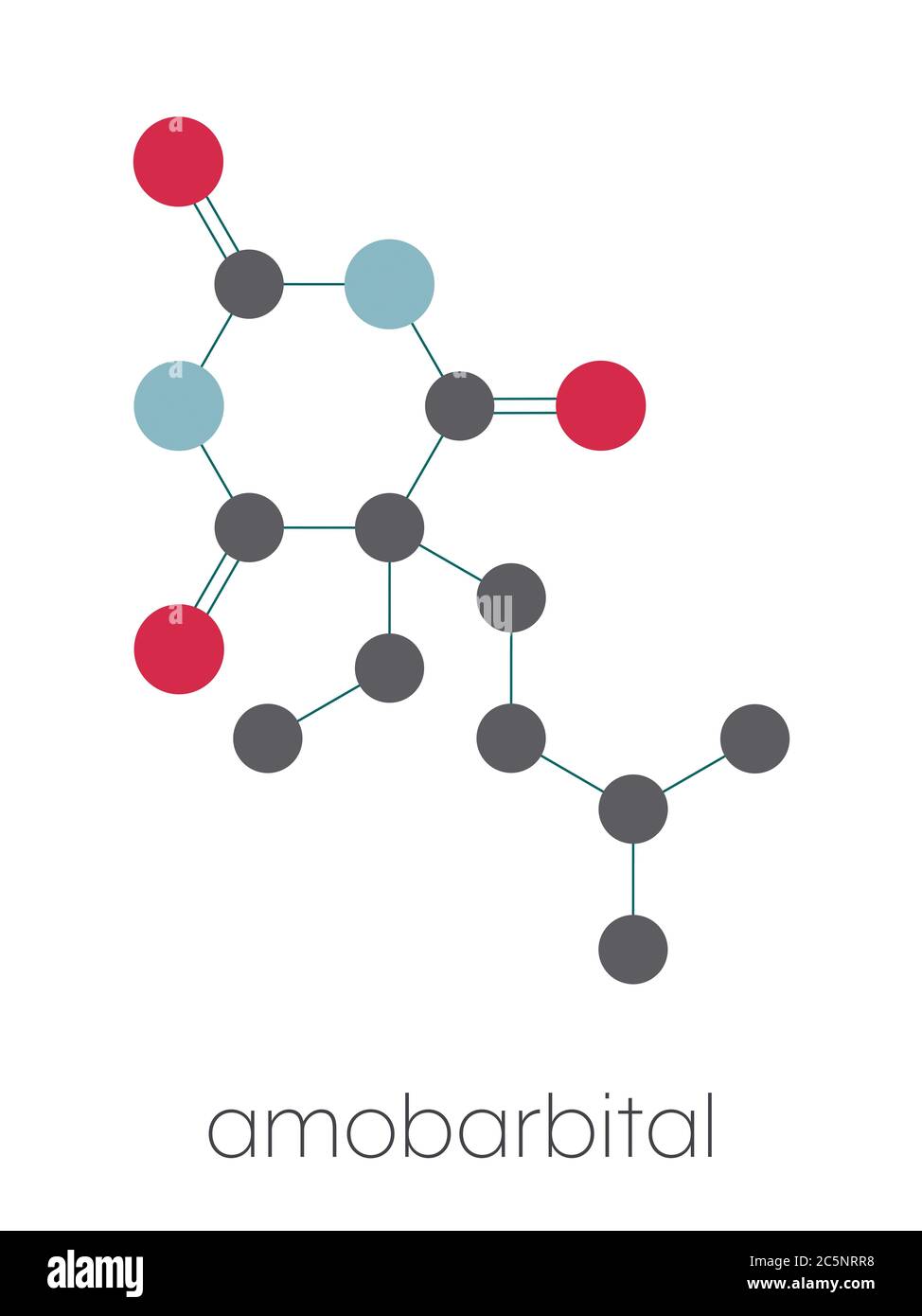 Structure sédative, chimique de l'amobarbital (amylobarbarbone ...