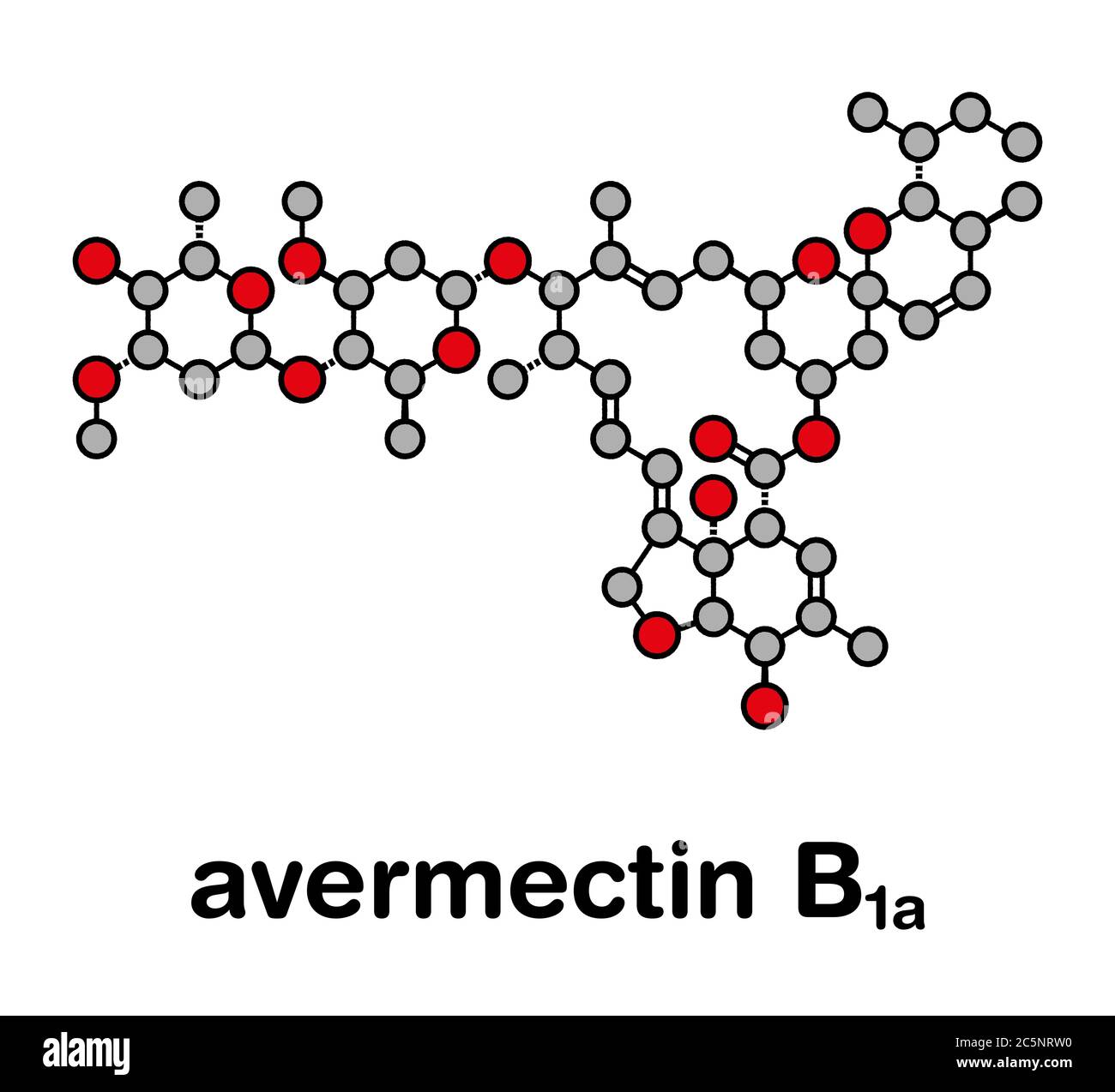 Molécule d'insecticide d'abaméctine. Formule squelettique stylisée ...