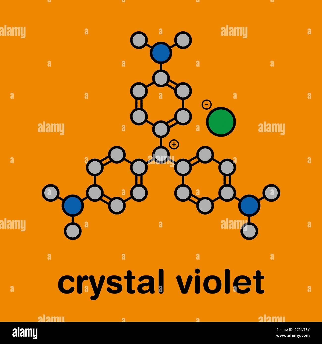 Molécule de violet de cristal (violet de gentiane). Molécule de ...