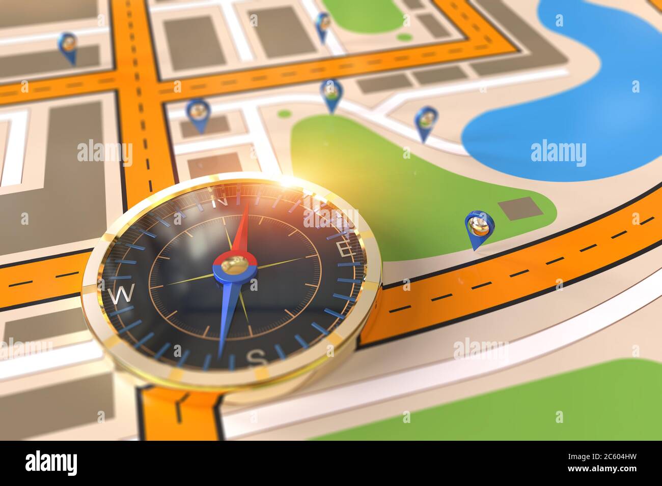 Carte boussole destination pointant Banque d'image et photos - Alamy