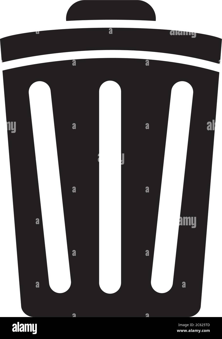 icône de corbeille sur fond blanc, style de silhouette, illustration ...