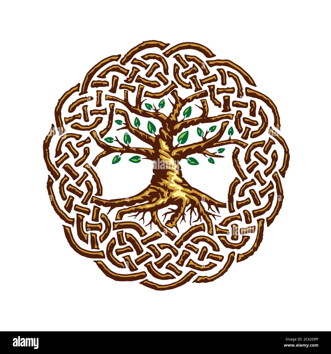 Illustration de l'arbre celtique de vie, Yggdrasil, illustration ...