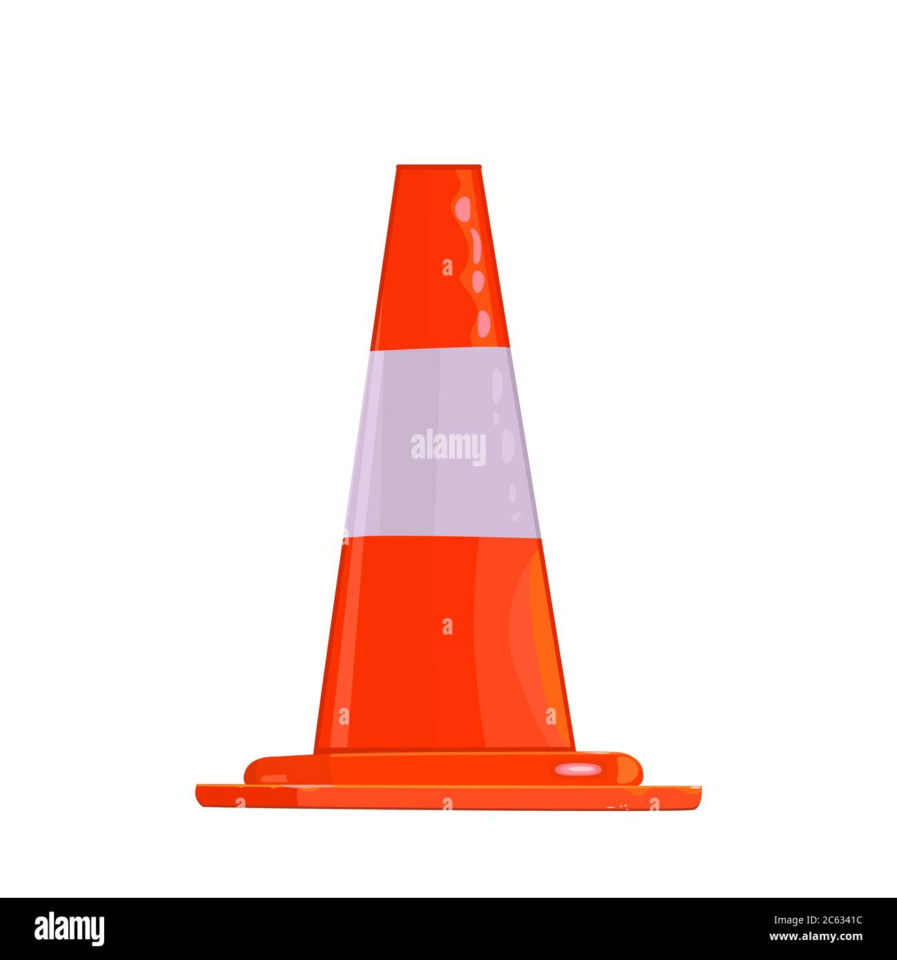 Cône de circulation isolé sur fond blanc. Icône de cône de construction ...