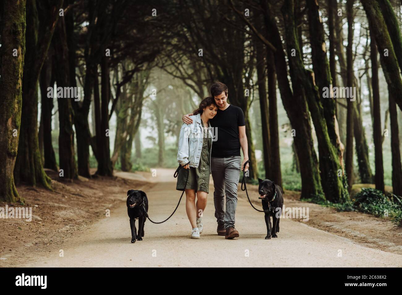 Jeune femme avec un chien date Banque de photographies et d’images à ...