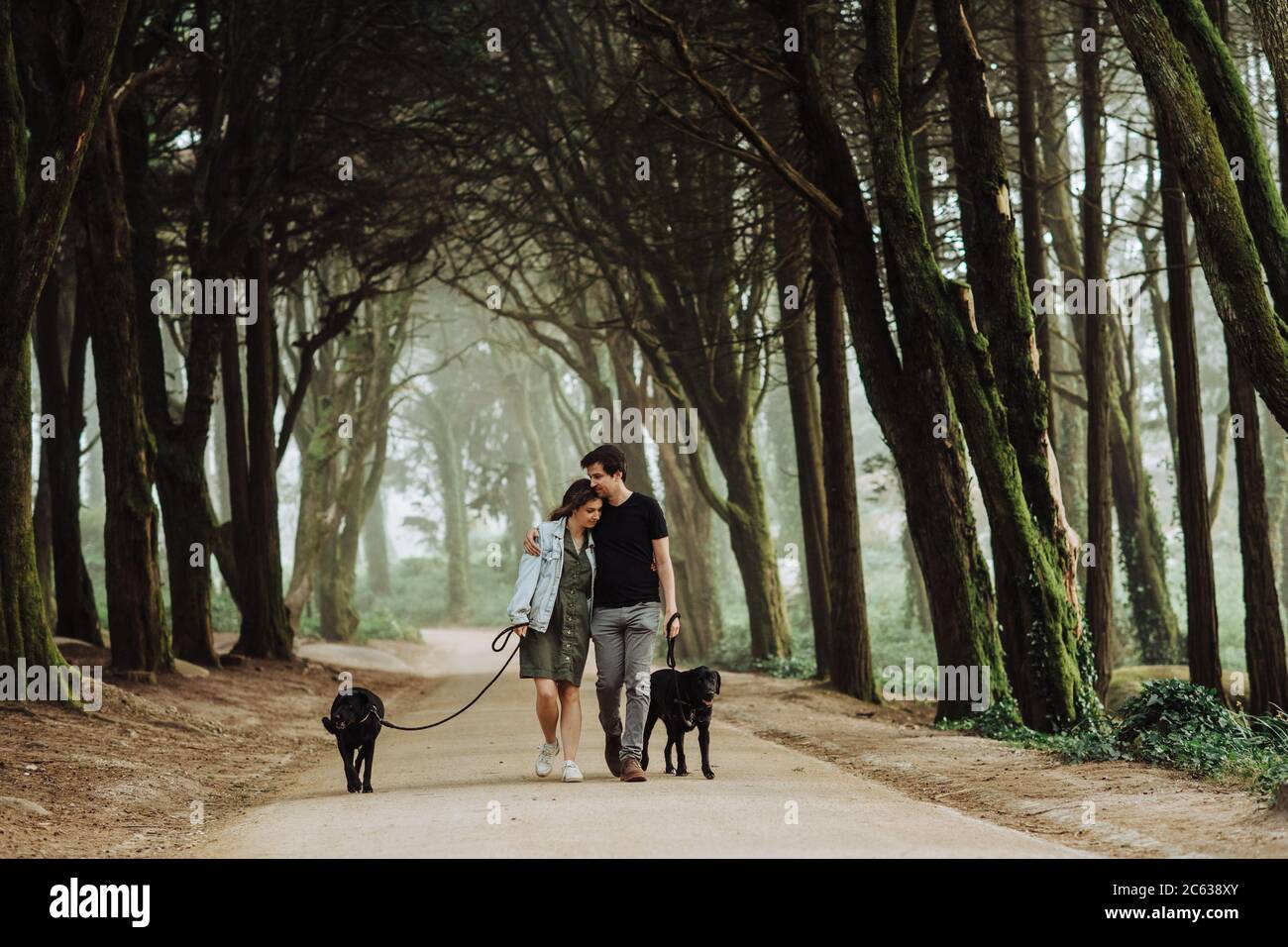 Jeune femme avec un chien date Banque de photographies et d’images à ...