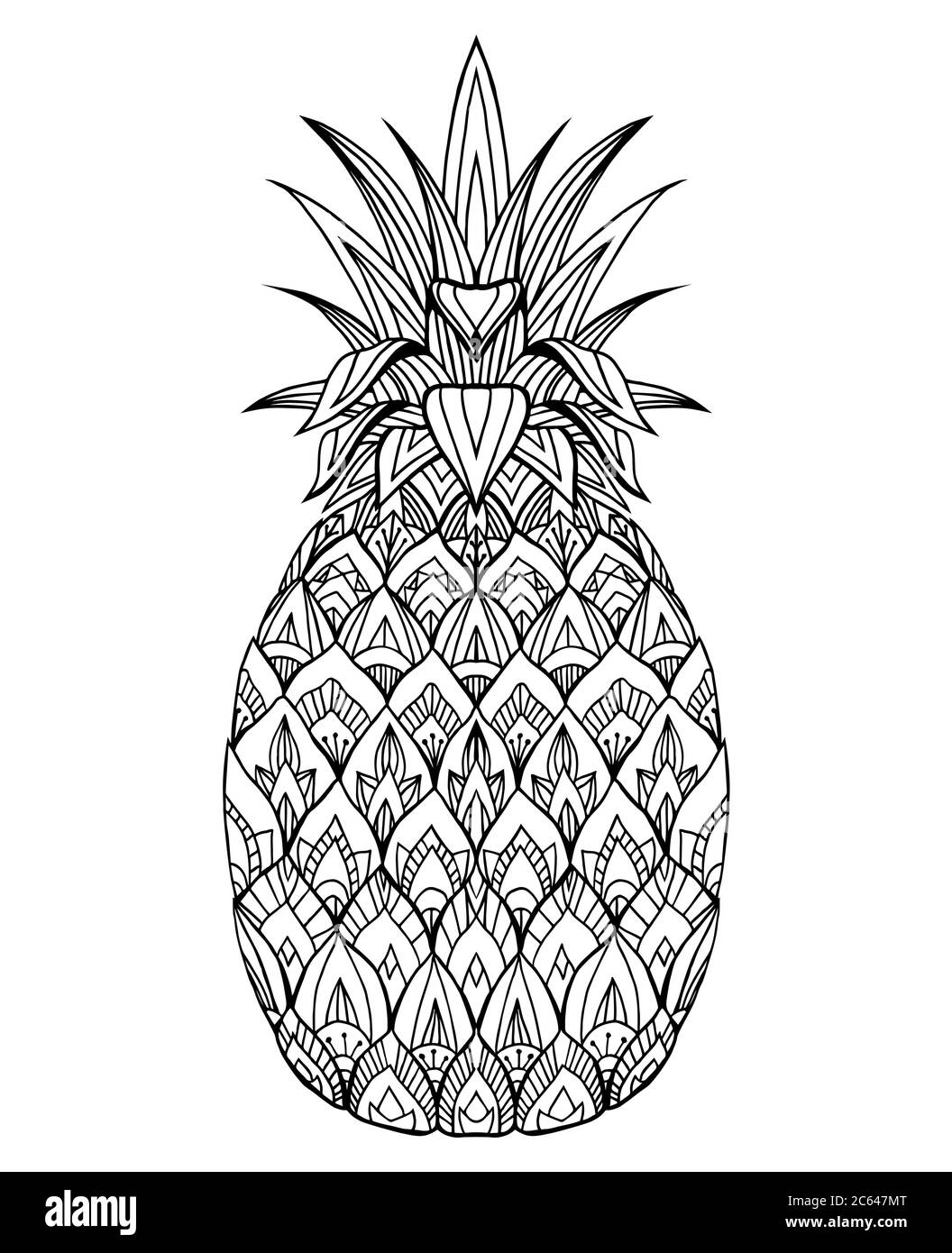 Ananas a colorier Banque d'images vectorielles - Alamy