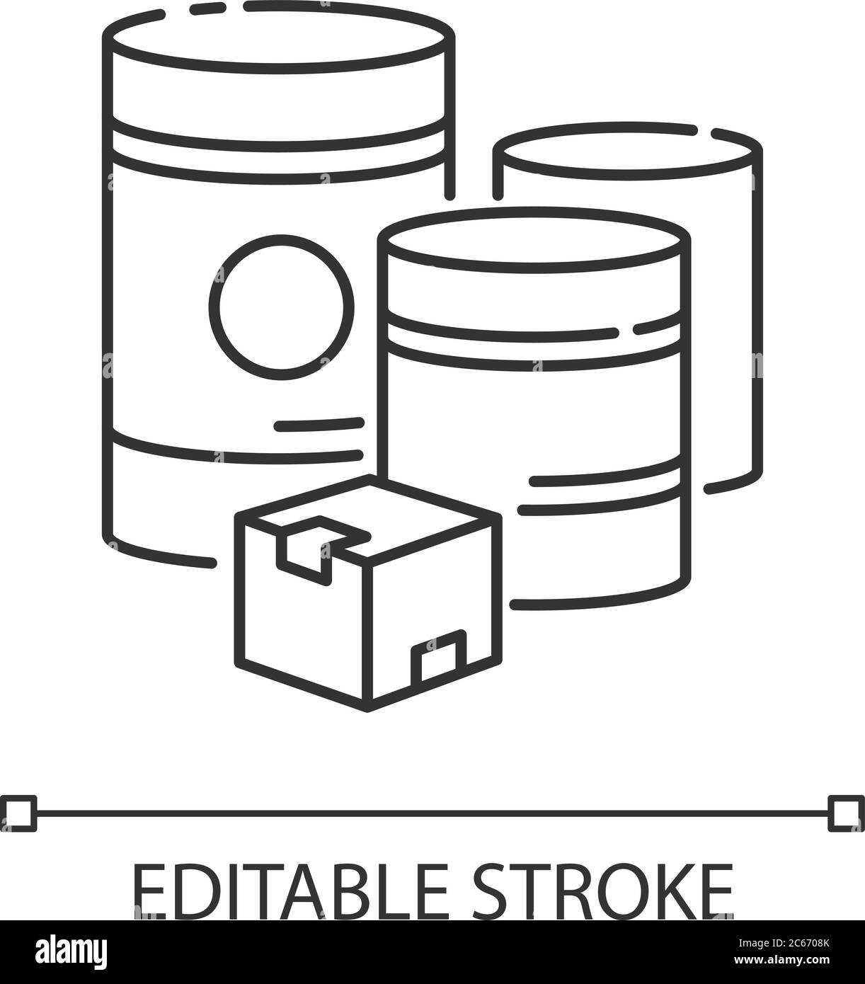 Icône linéaire pixel Perfect des matières premières. Ressources ...
