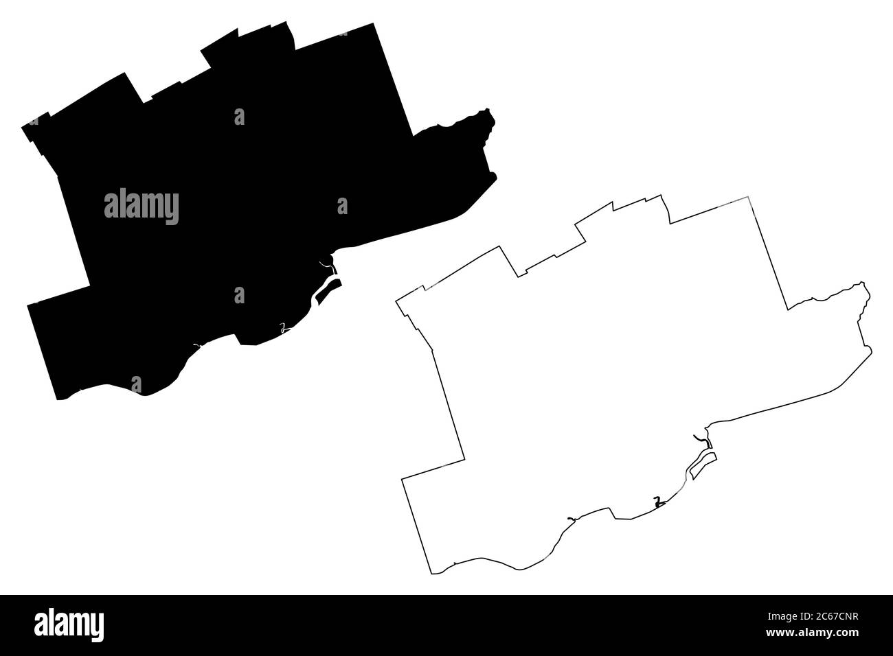 Moncton City (Canada, province du Nouveau-Brunswick) carte illustration ...