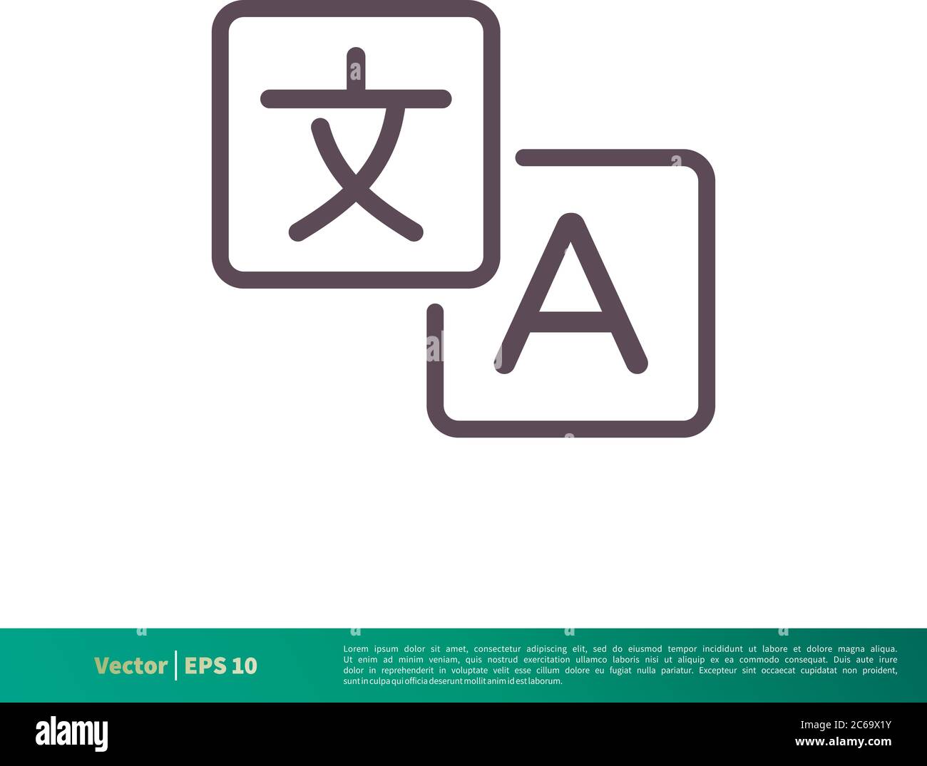 Traduction, Traducteur icône Vector logo Template Illustration Design ...