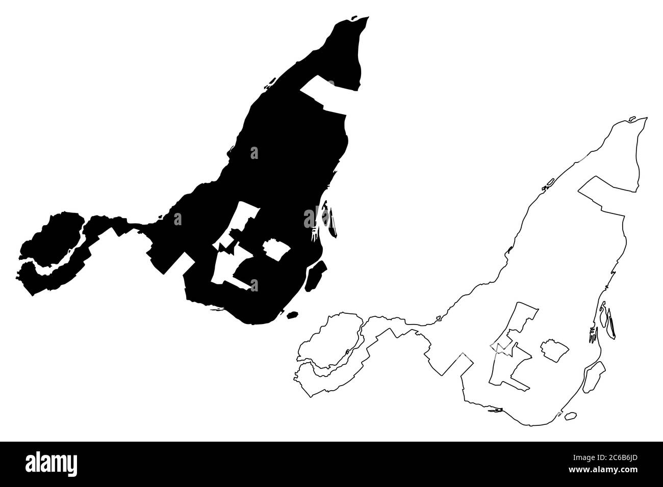 Ville de Montréal (Canada, Québec) carte illustration vectorielle ...