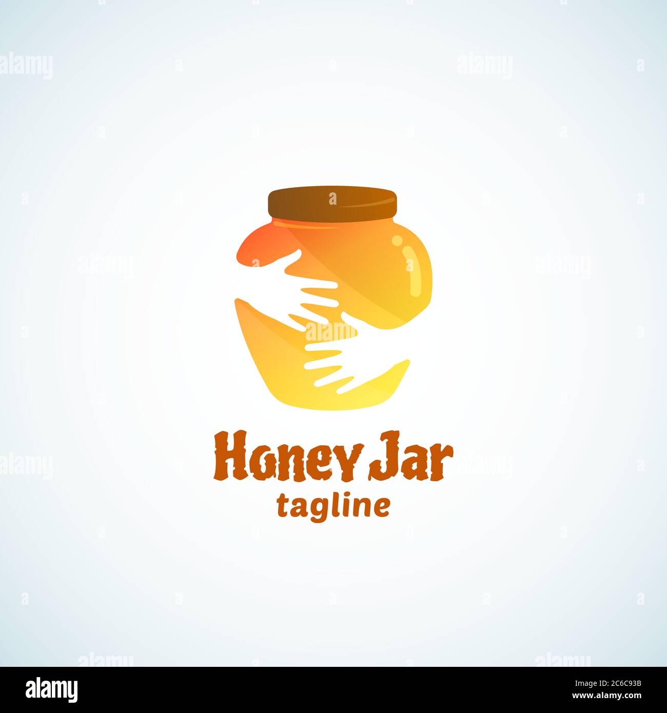 Modèle de logo, d'emblème ou de symbole abstrait pour pot de miel. Joli ...