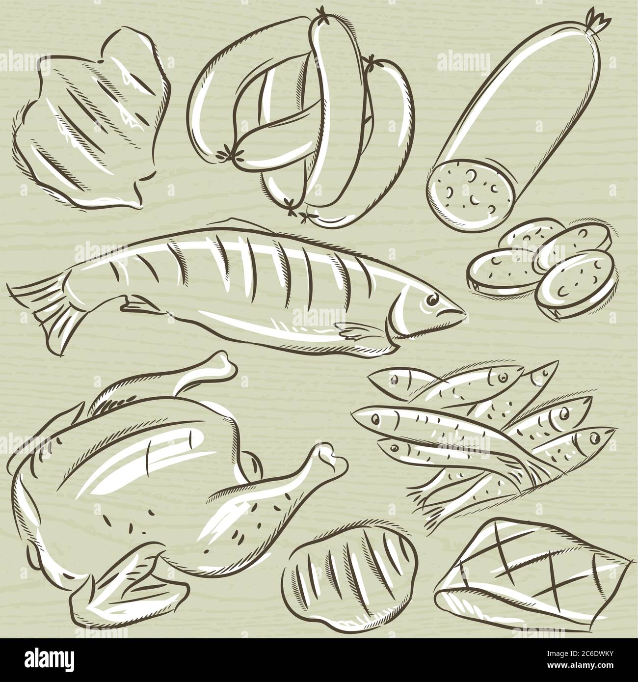 Viandes Dessin Banque d'images vectorielles - Alamy