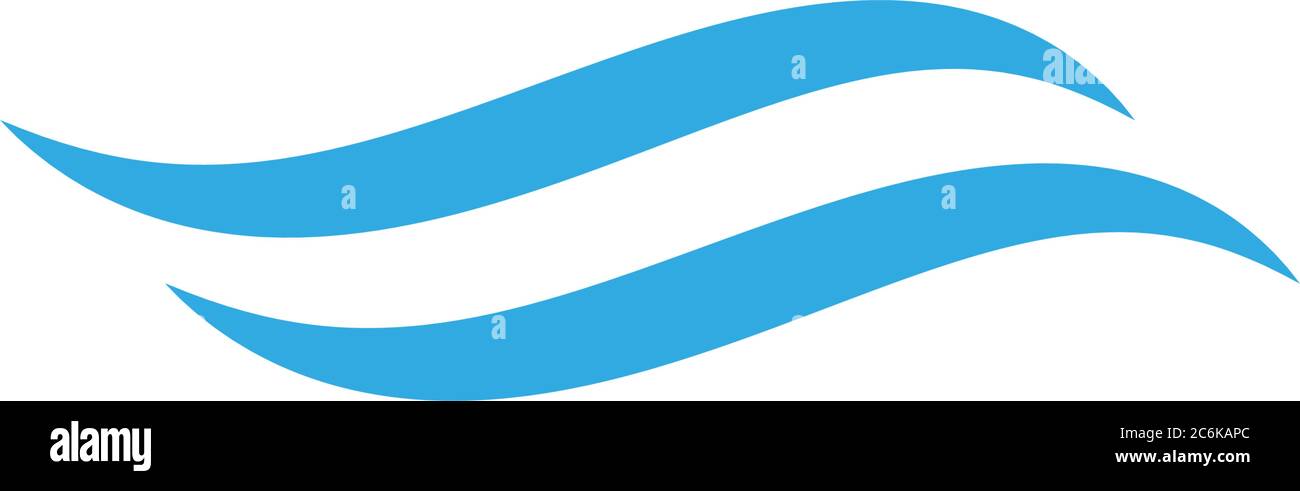 Symbole de vague d'eau logo modèle logo Vector logo avec soleil jaune ...