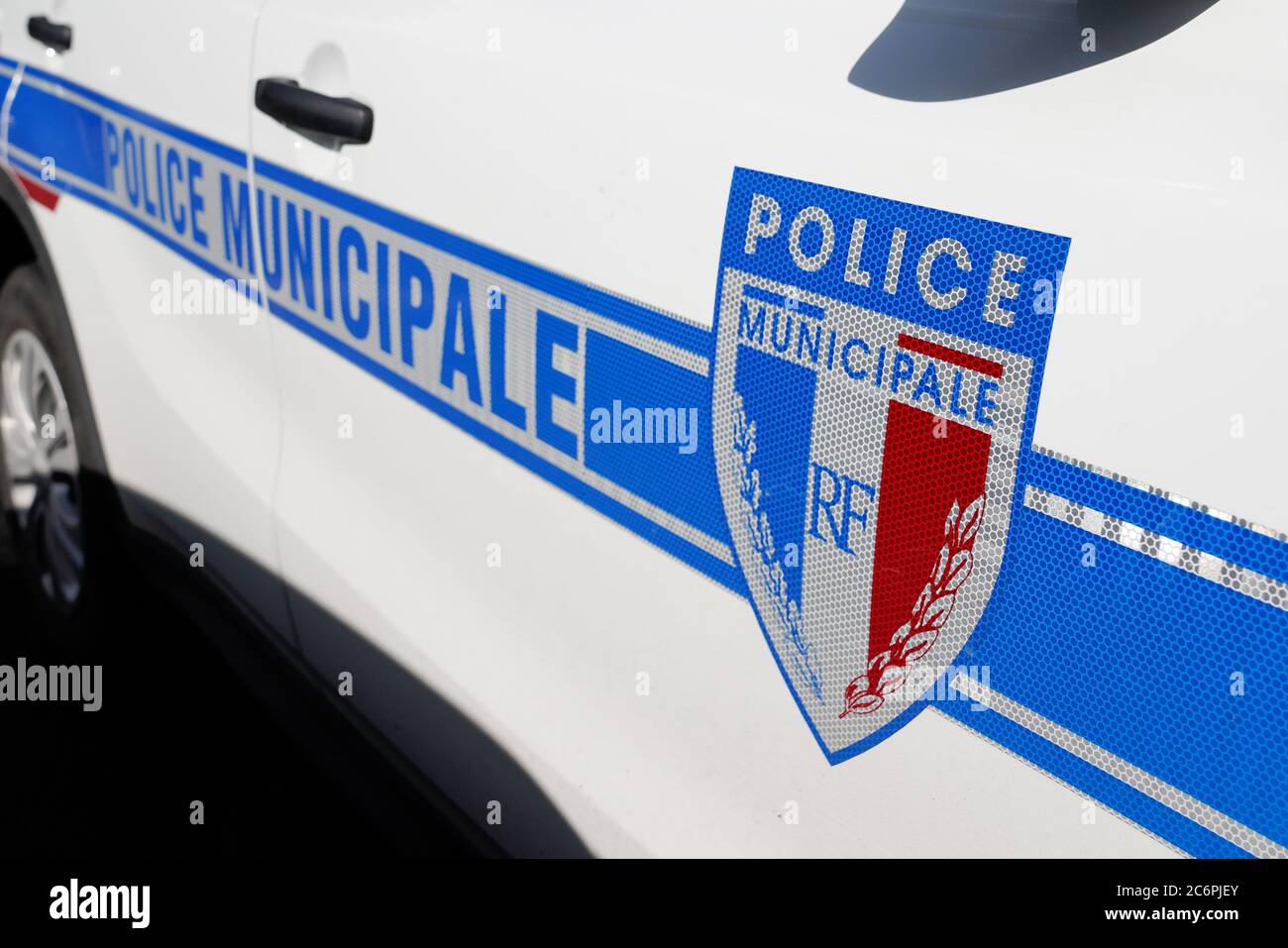 Voiture de police logo signe france Banque de photographies et d’images ...