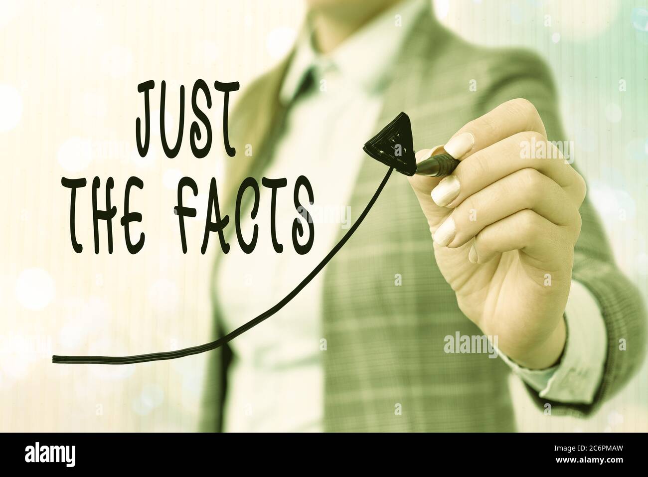 Écriture manuscrite conceptuelle montrant les faits. Concept ...