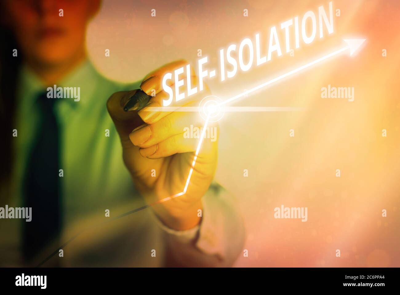 Texte écrit de mot Auto-isolation. Photo d'entreprise présentant la ...