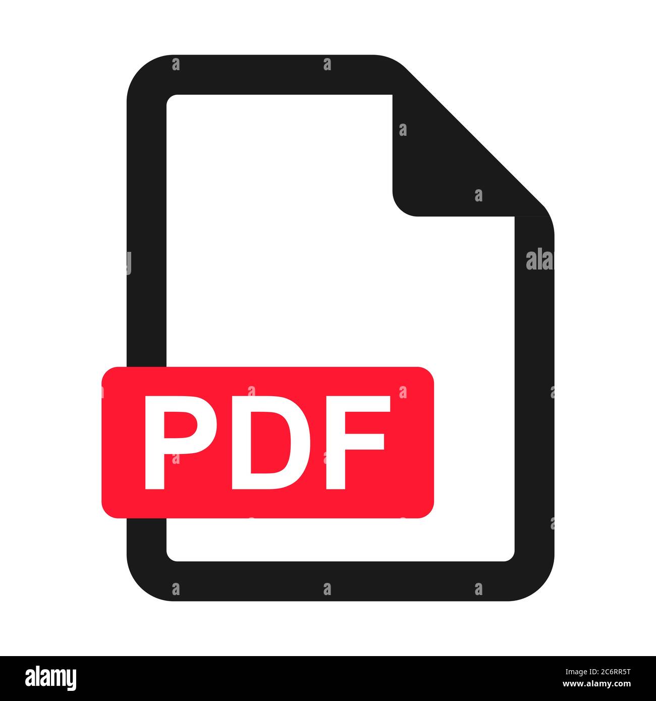 Fichier PDF icône plate isolée sur fond blanc. Illustration vectorielle ...