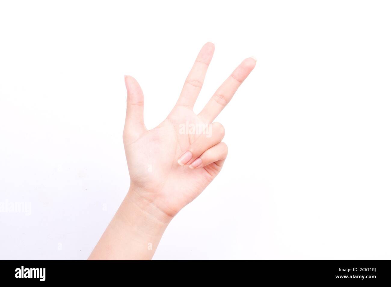 les symboles des mains concept isolé trois doigts saluent la ...