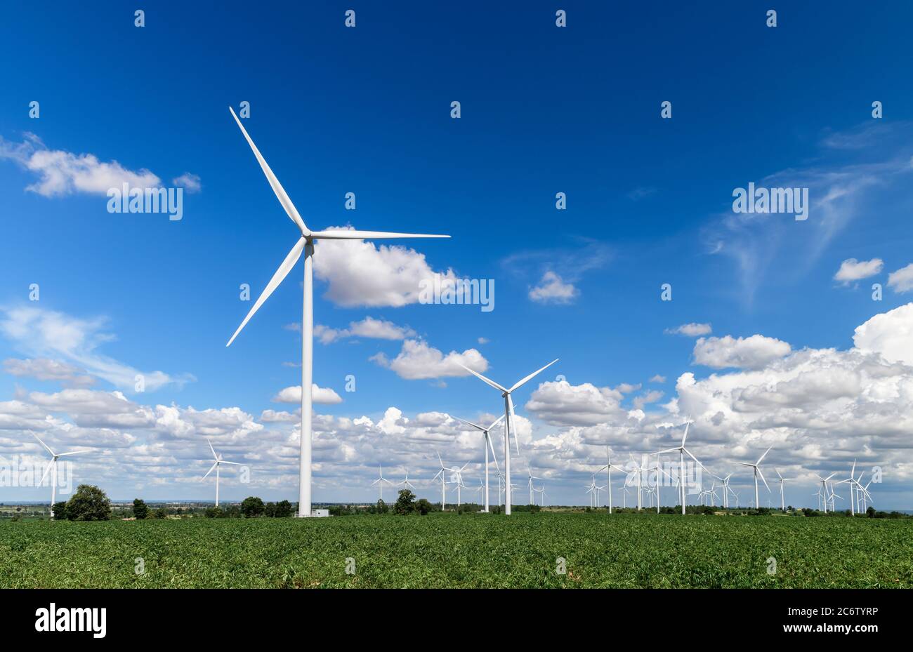 Moulins à vent pour la production d'énergie électrique dans le champ de ...