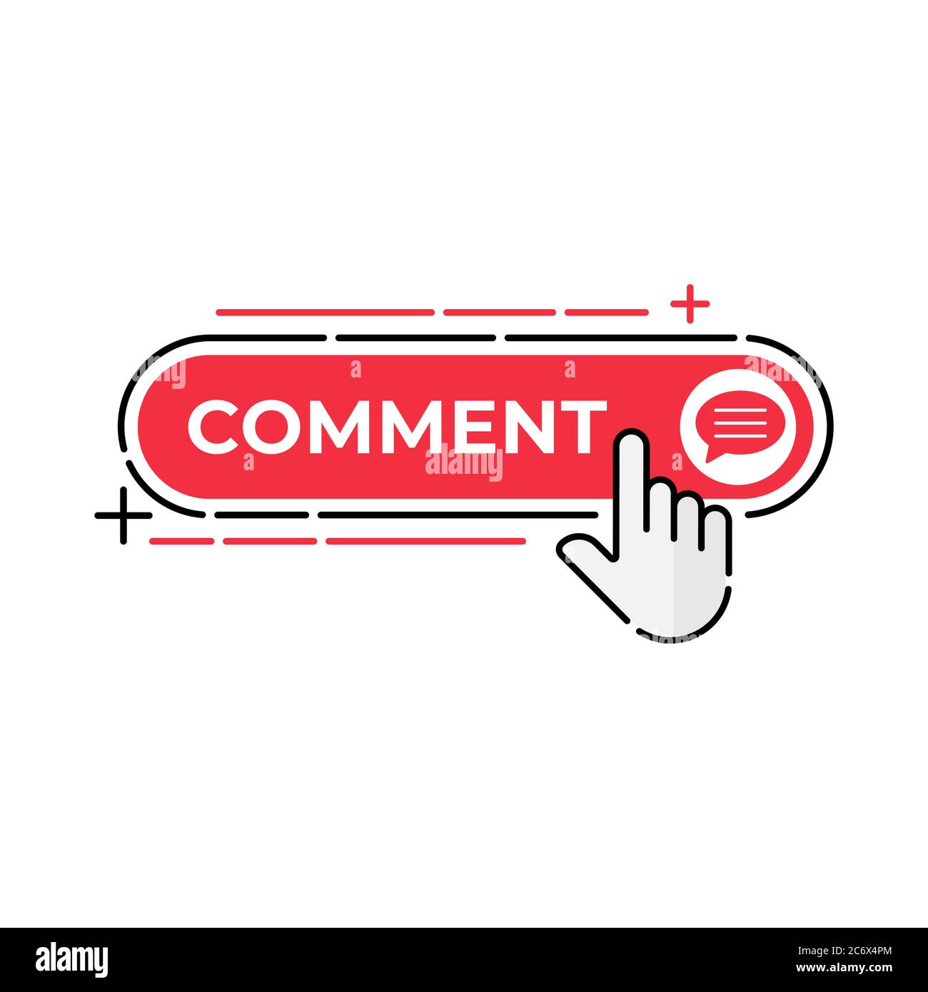 Vecteur d'icône de bouton Commentaire pour les médias sociaux. Icône ...