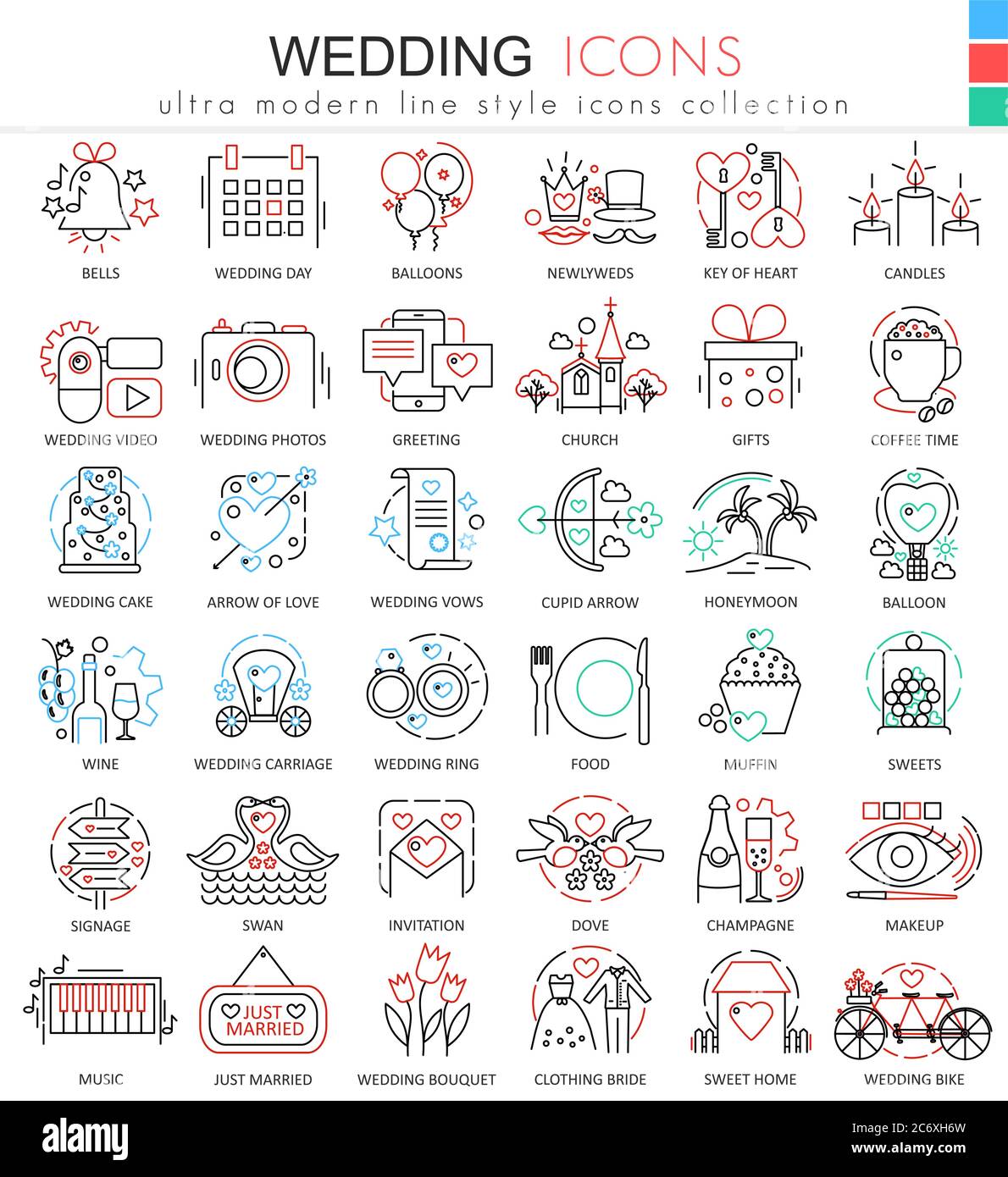 Wedding couple pictogram Banque d'images vectorielles - Alamy