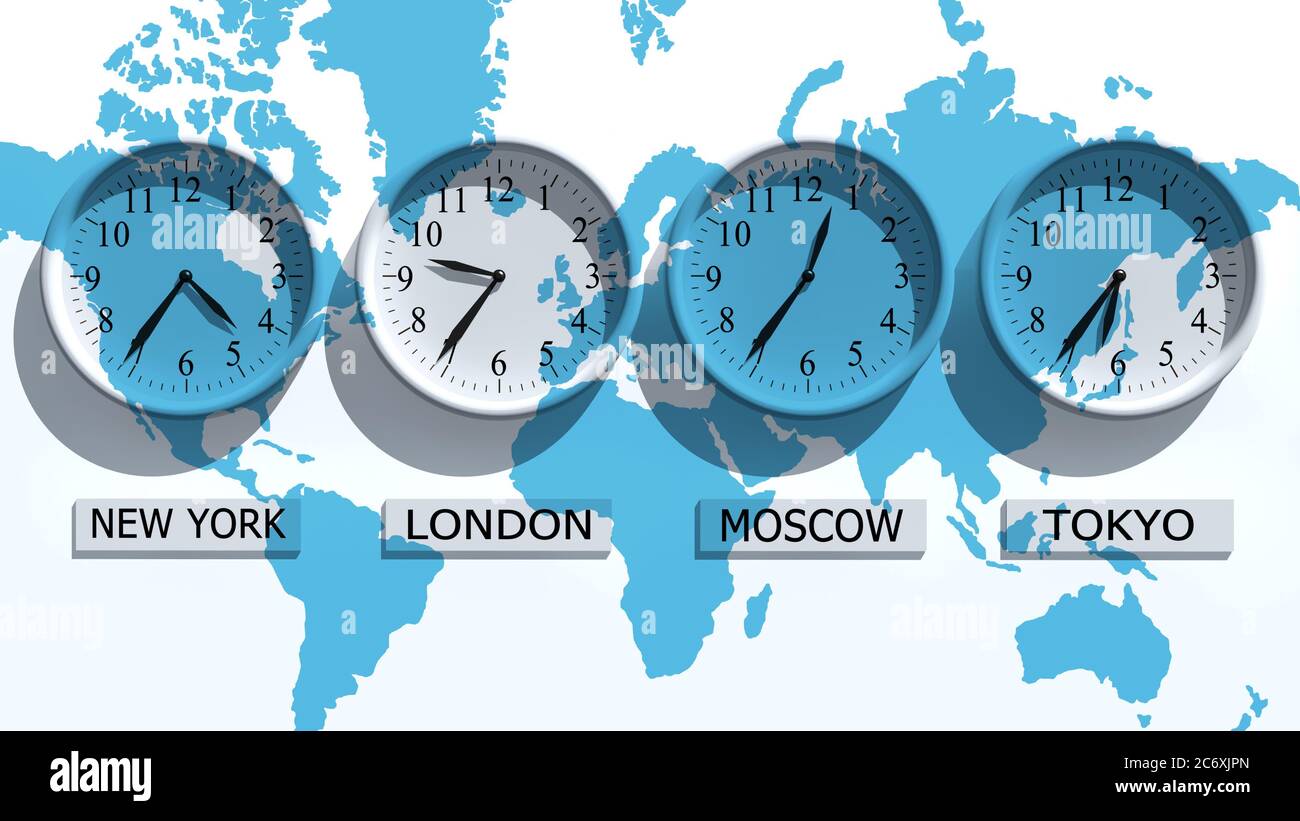 Carte des fuseaux horaires Banque de photographies et d’images à haute ...