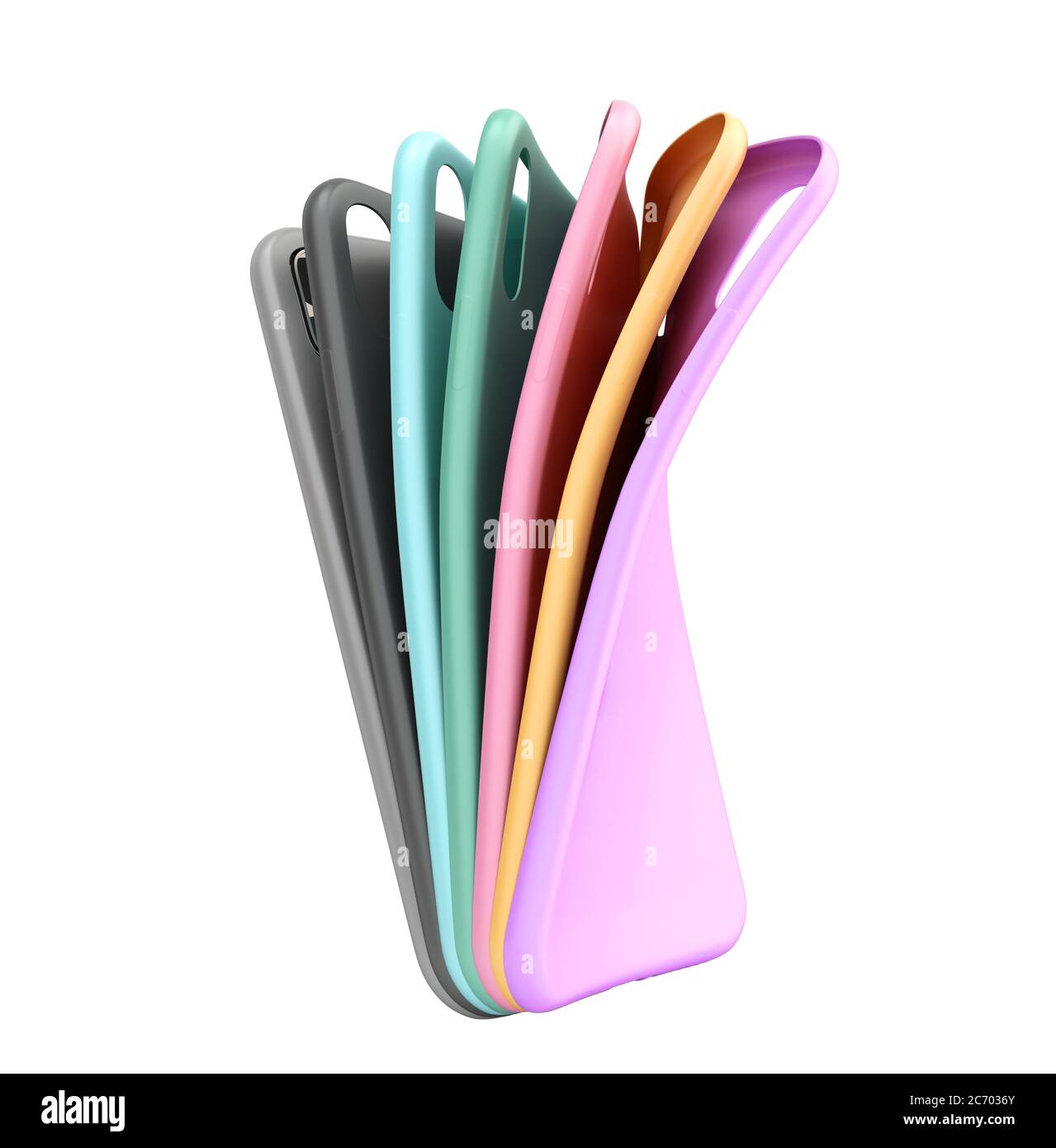 présentation de boîtiers de téléphone multicolores pour la présentation ...