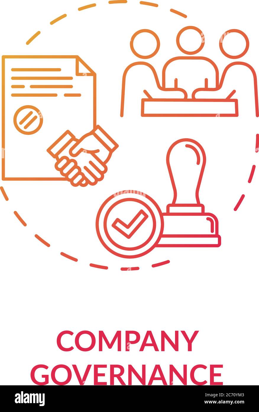 Icône de concept de gouvernance d'entreprise. Gestion d'entreprise ...