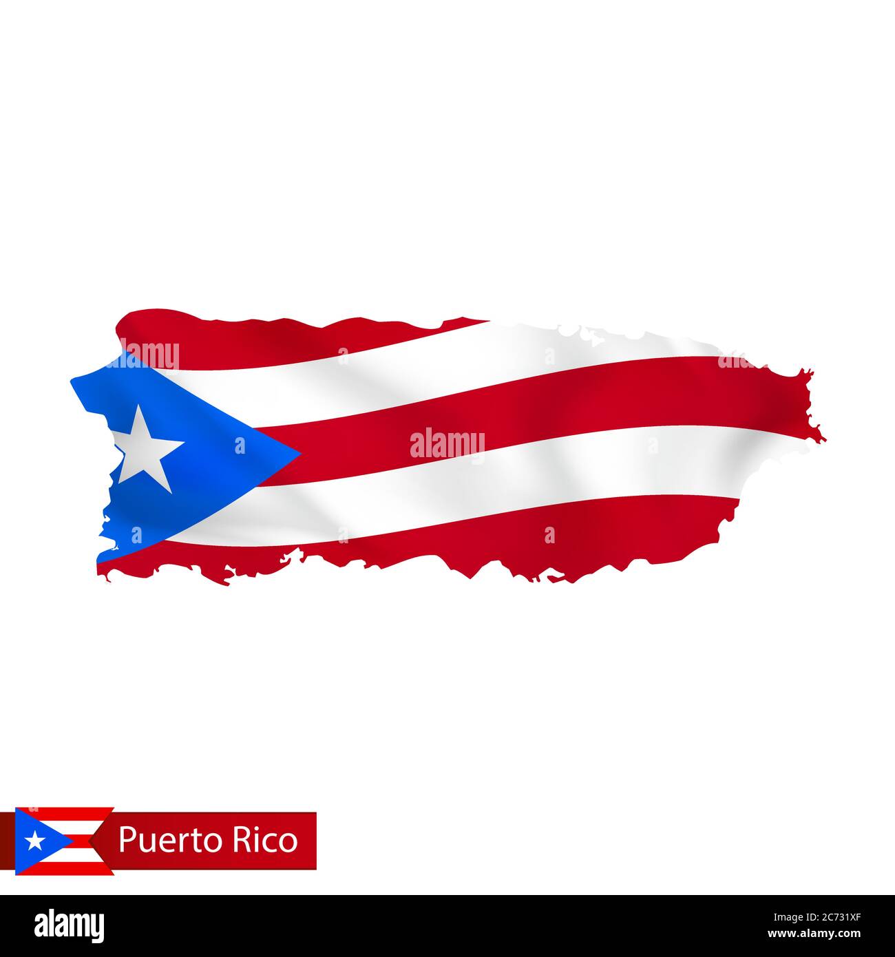Carte de Porto Rico avec drapeau du pays. Illustration vectorielle ...