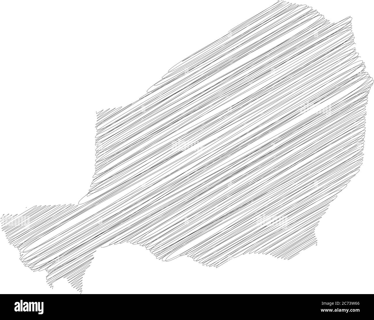 Niger - croquis à la griffonne plan de silhouette de la région avec ...
