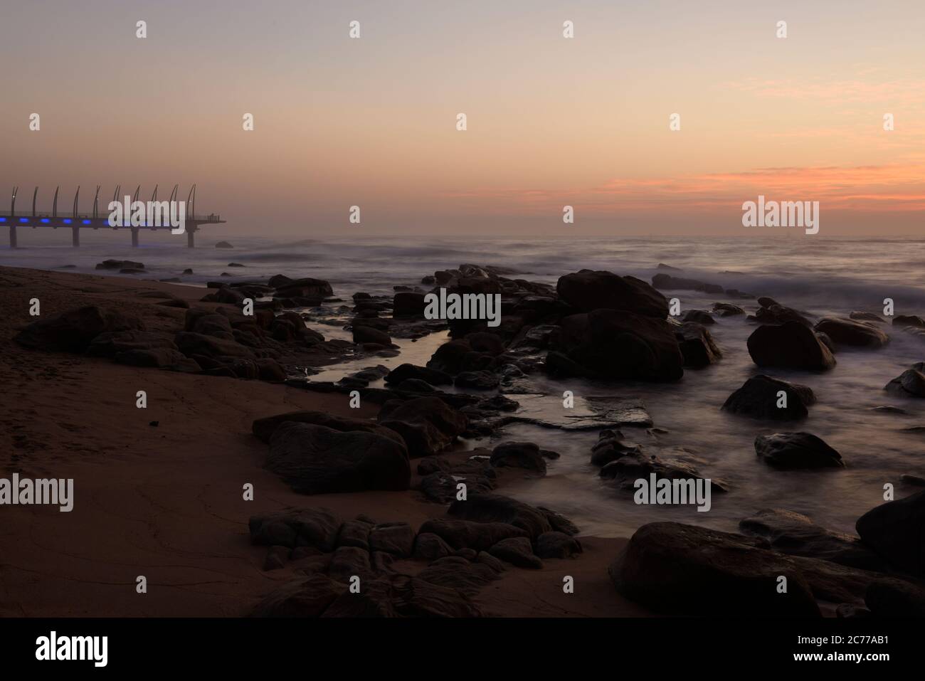 Paysage, Durban, Afrique du Sud, lever du soleil, paysage marin, front ...