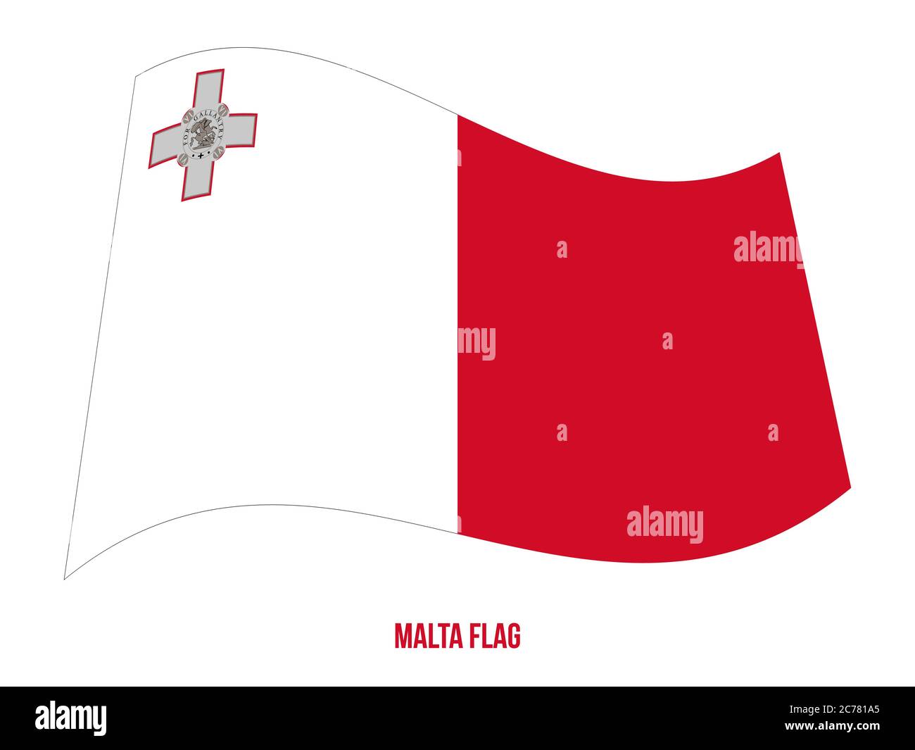 Malte Drapeaux Vector Illustration sur fond blanc. Malte drapeau ...