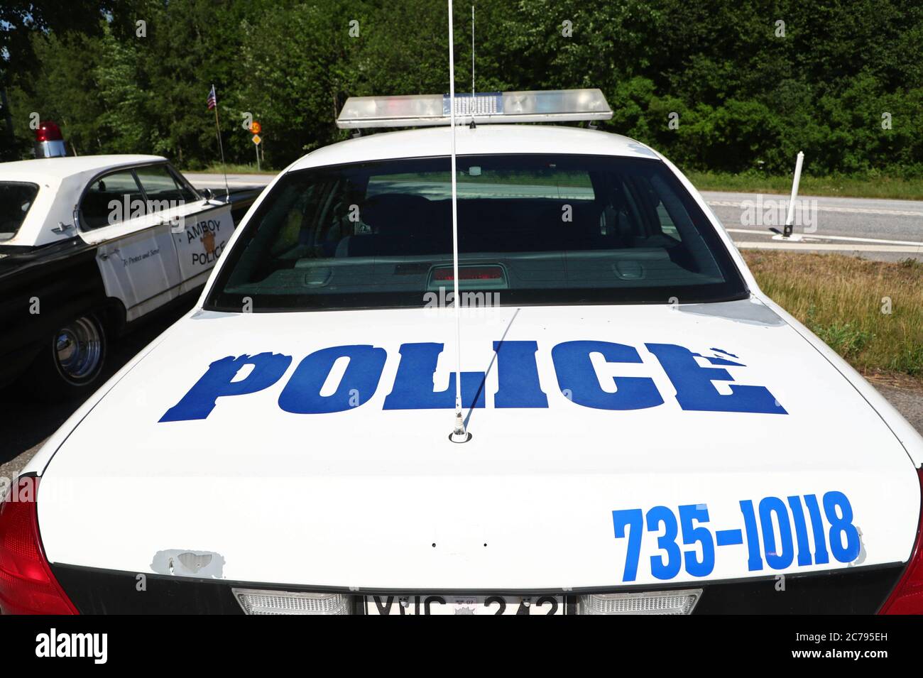 Une vieille voiture de police américaine, Highway Patrol. Photo de ...