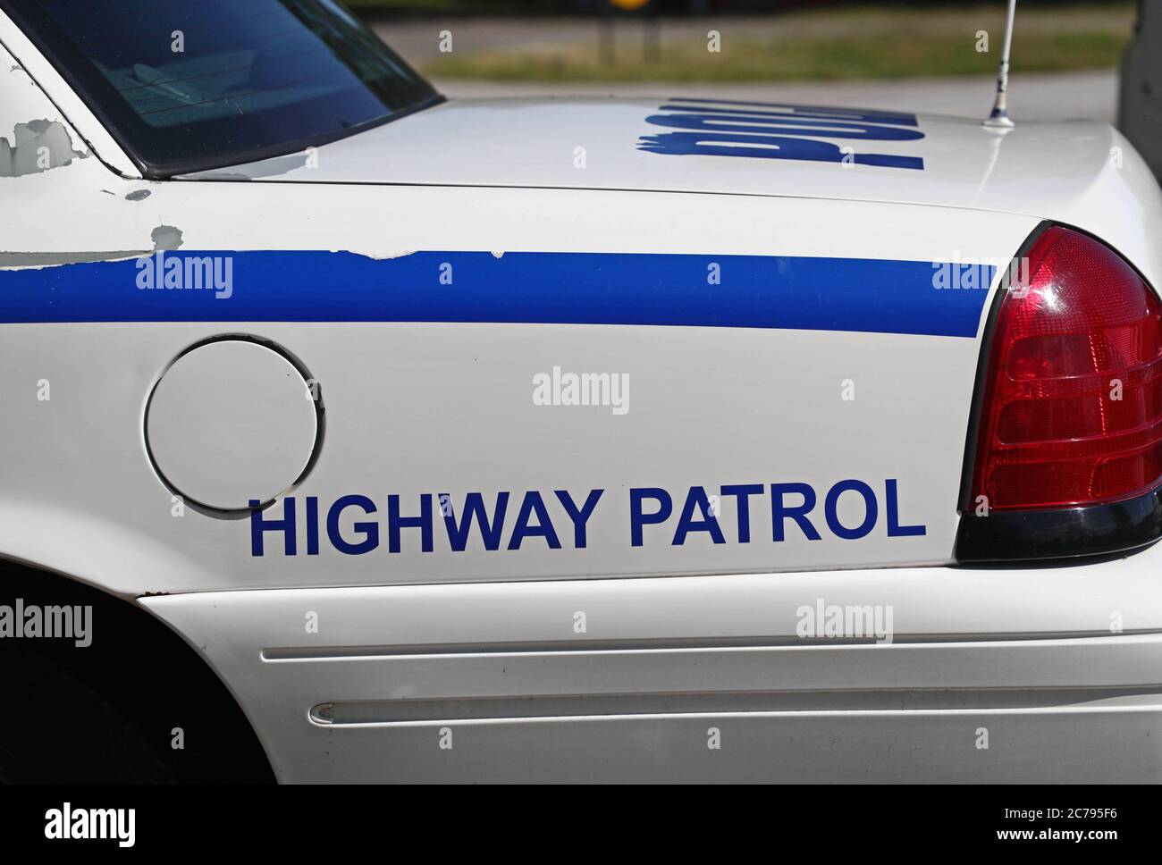 Une vieille voiture de police américaine, Highway Patrol. Photo de ...