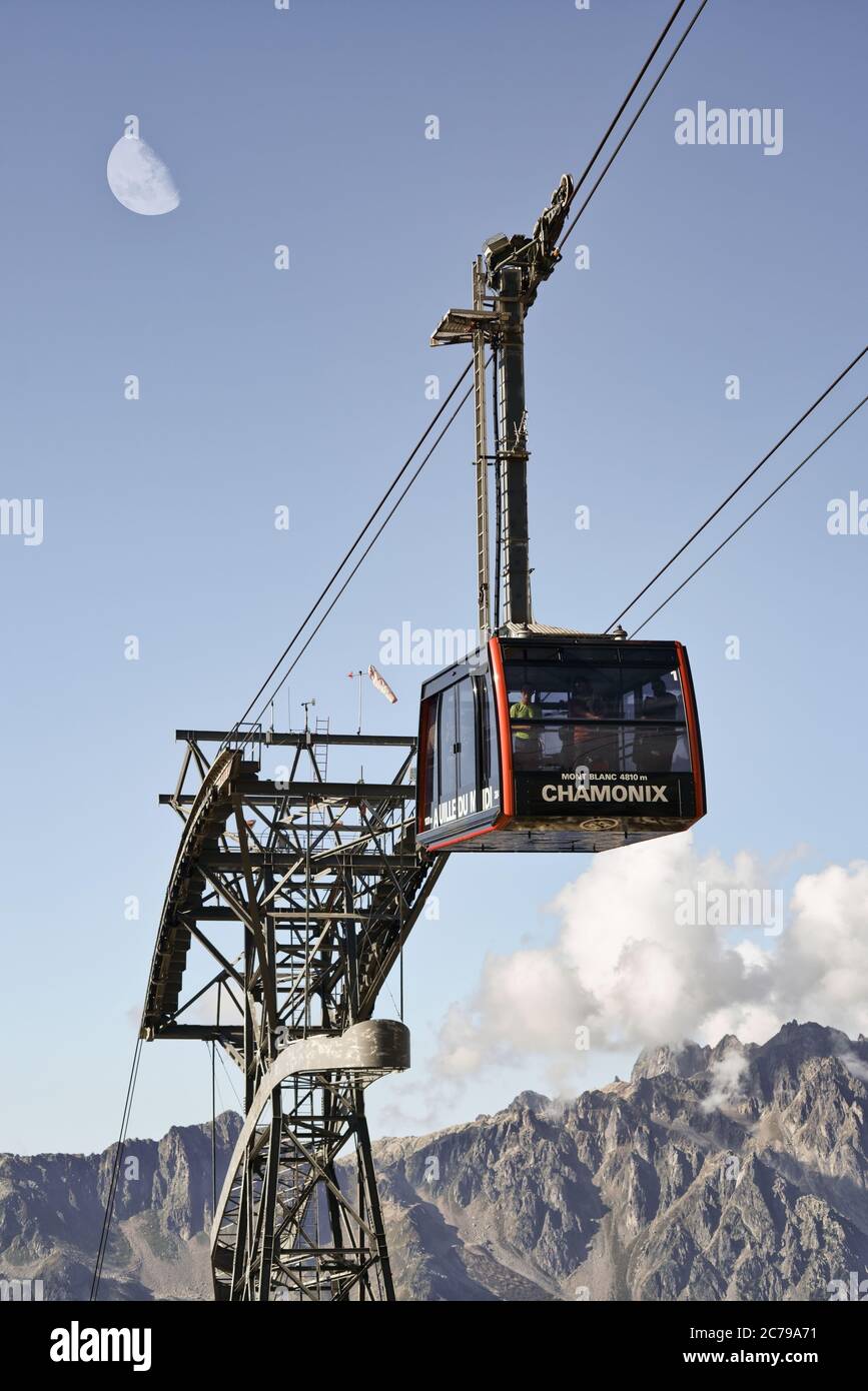 Téléphérique de l'aiguille du midi. Tramway aérien de Chamonix au ...