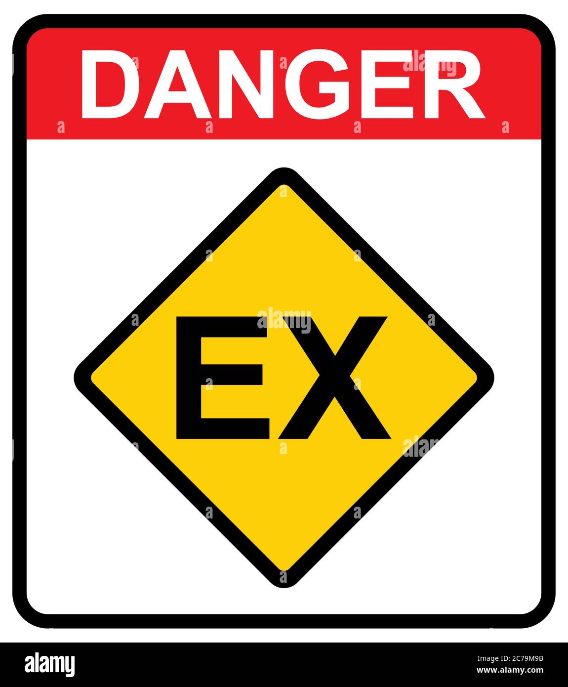 Icône EX explosive, symbole de danger isolé sur fond blanc. Signe de ...